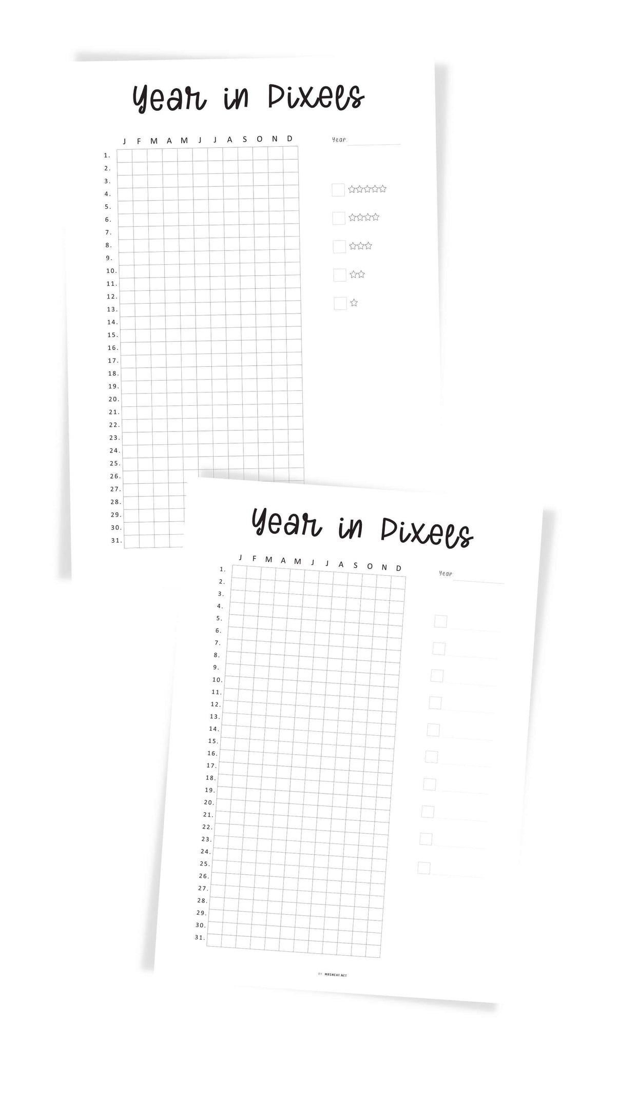 Year in Pixels Printable – mrsneat