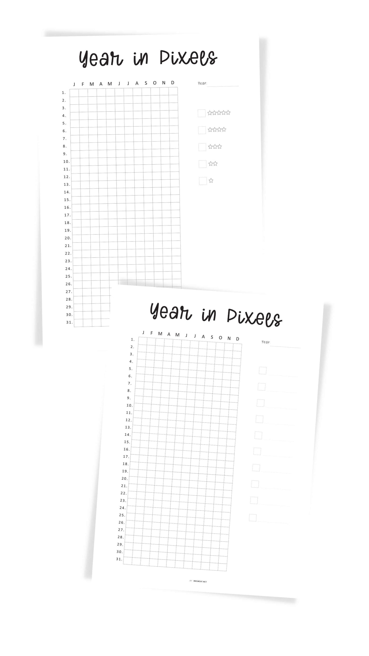 Year in Pixels Printable – mrsneat