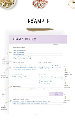 Yearly Review Template Printable – mrsneat