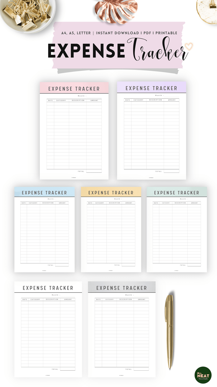 Expense Tracker Planner - M161 – mrsneat