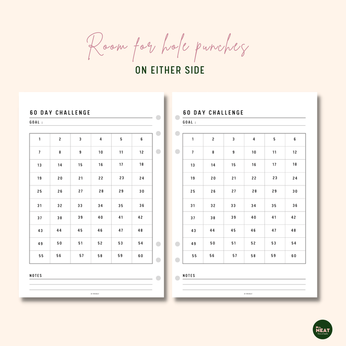 60 Day Challenge Printable - M050 – mrsneat