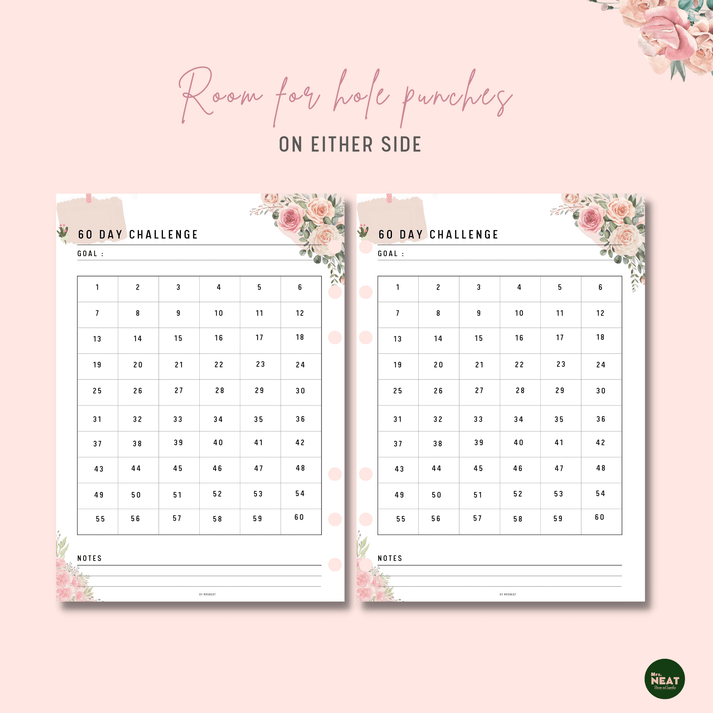 Floral 60 Day Challenge PRINTABLE - M049 – mrsneat
