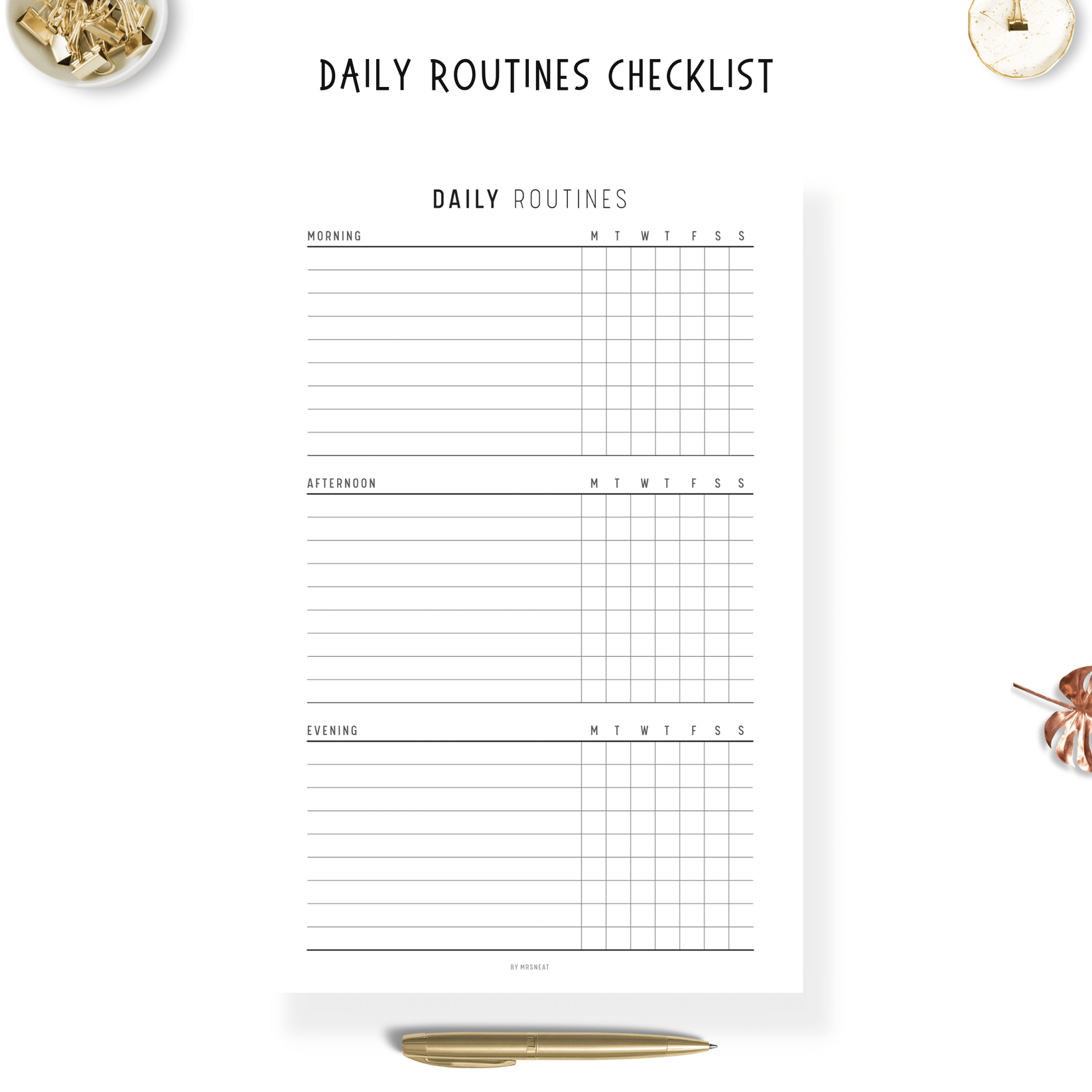 Routine Planner Checklist PRINTABLE - M151 – mrsneat