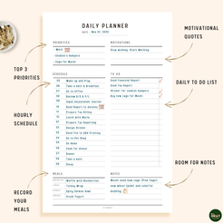 Free Minimalist Daily Planner Printable - M127 – mrsneat