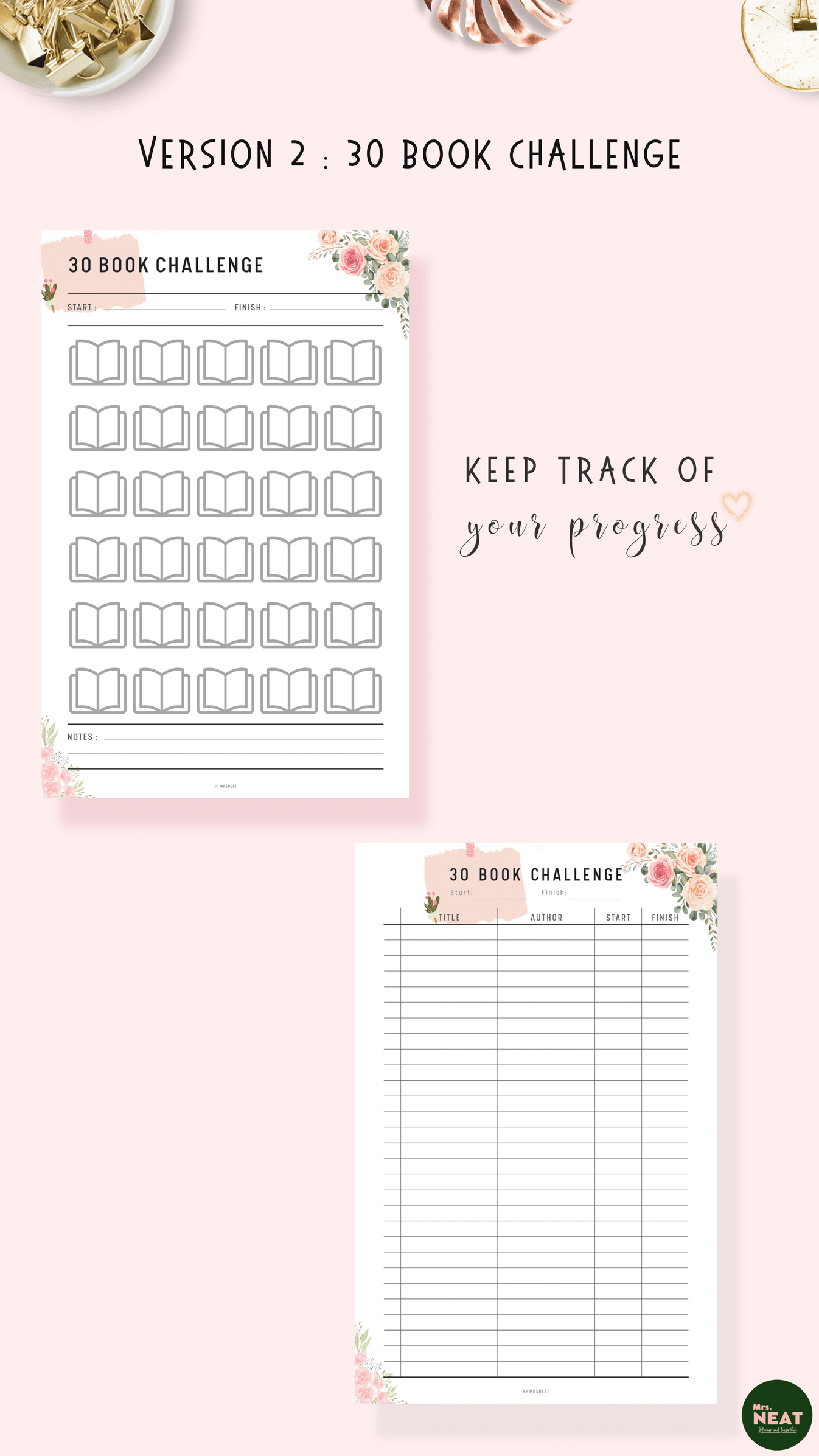 Floral Book Challenge Bundle - M008 – mrsneat