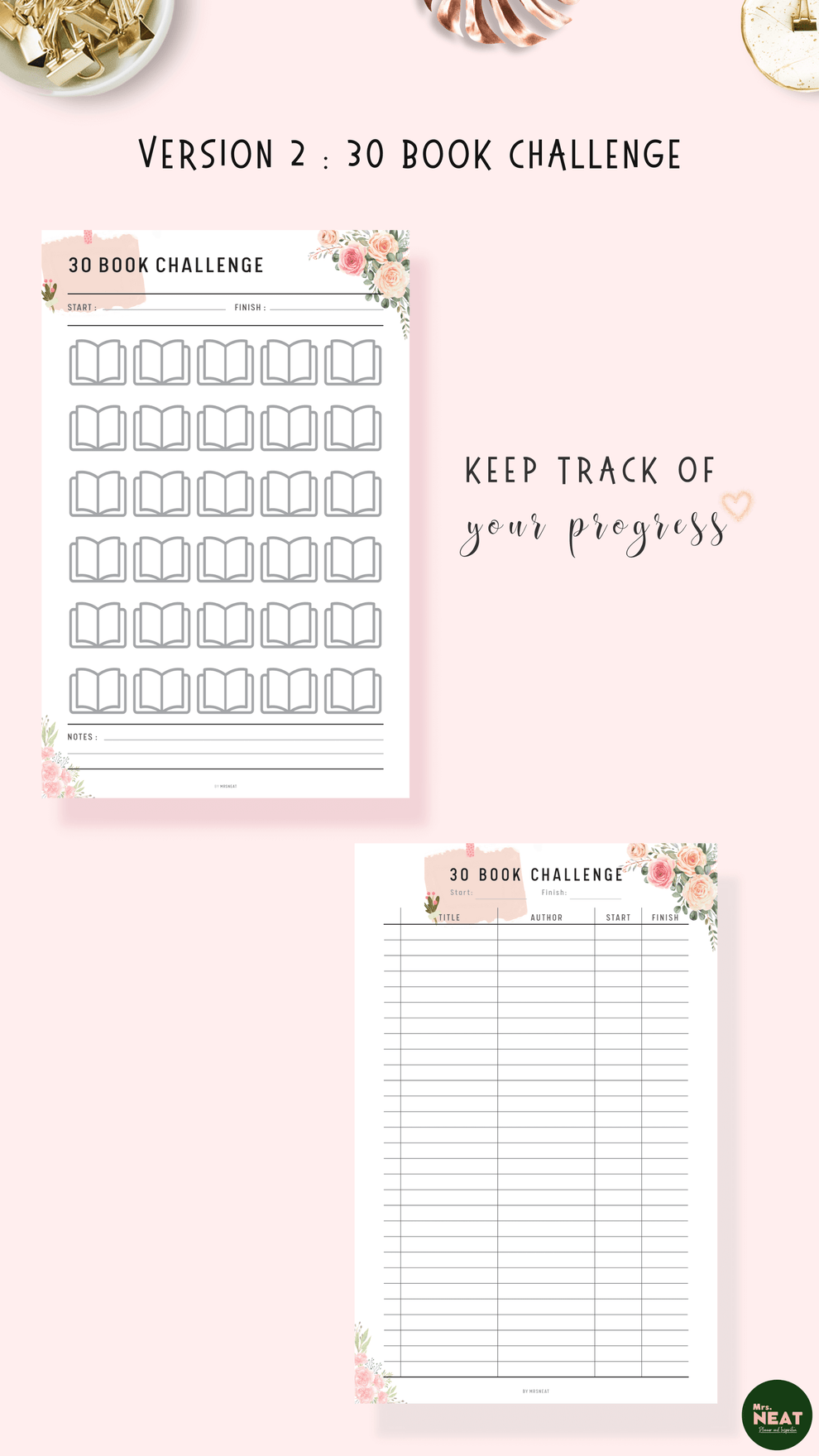 Floral Book Challenge Bundle - M008 – mrsneat