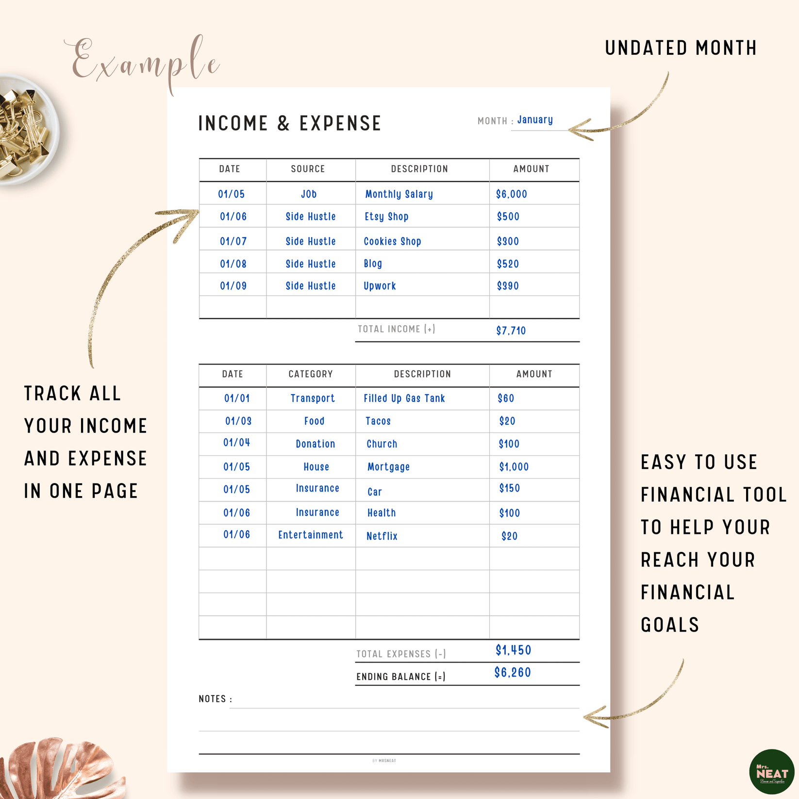 Income and Expense Tracker – mrsneat
