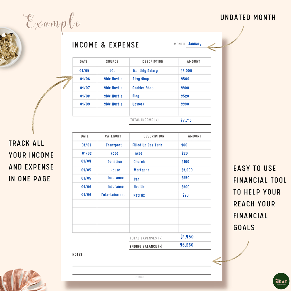 Income and Expense Tracker – mrsneat