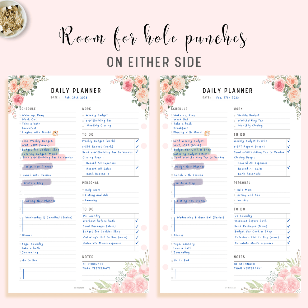 Floral Work From Home Planner - M139 – mrsneat
