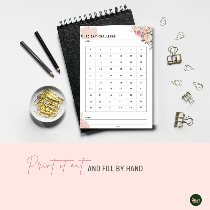 Floral 60 Day Challenge PRINTABLE - M049 – mrsneat