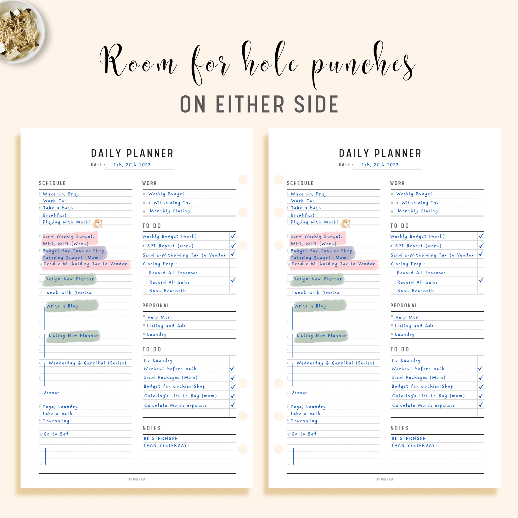 Work From Home Daily Planner - M137 – mrsneat