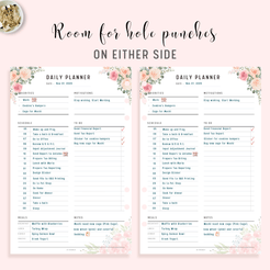 Pink Floral Daily Planner Printable – mrsneat