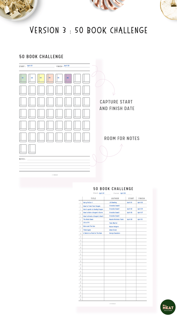 Book Challenge Bundle Printable – mrsneat