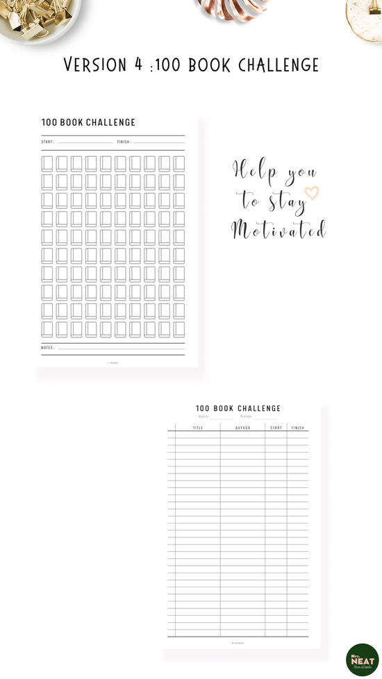 Book Challenge Bundle Printable – mrsneat