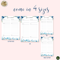 Blue Floral Daily Planner Printable – mrsneat