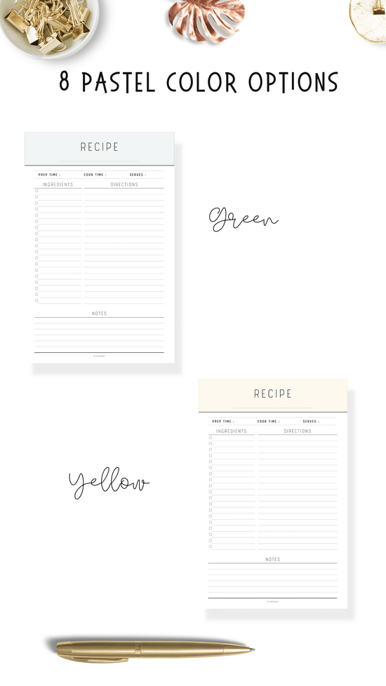 Recipe Page Template – mrsneat