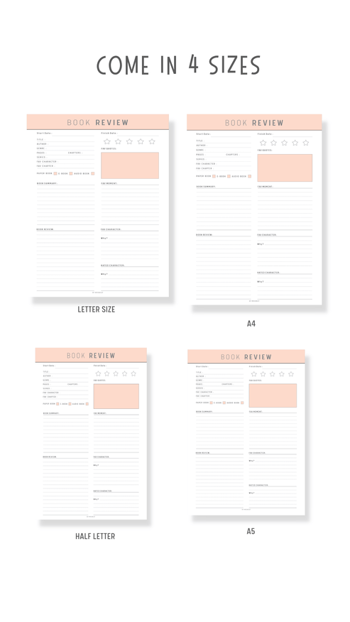 Free Book Review Template - M002 – mrsneat