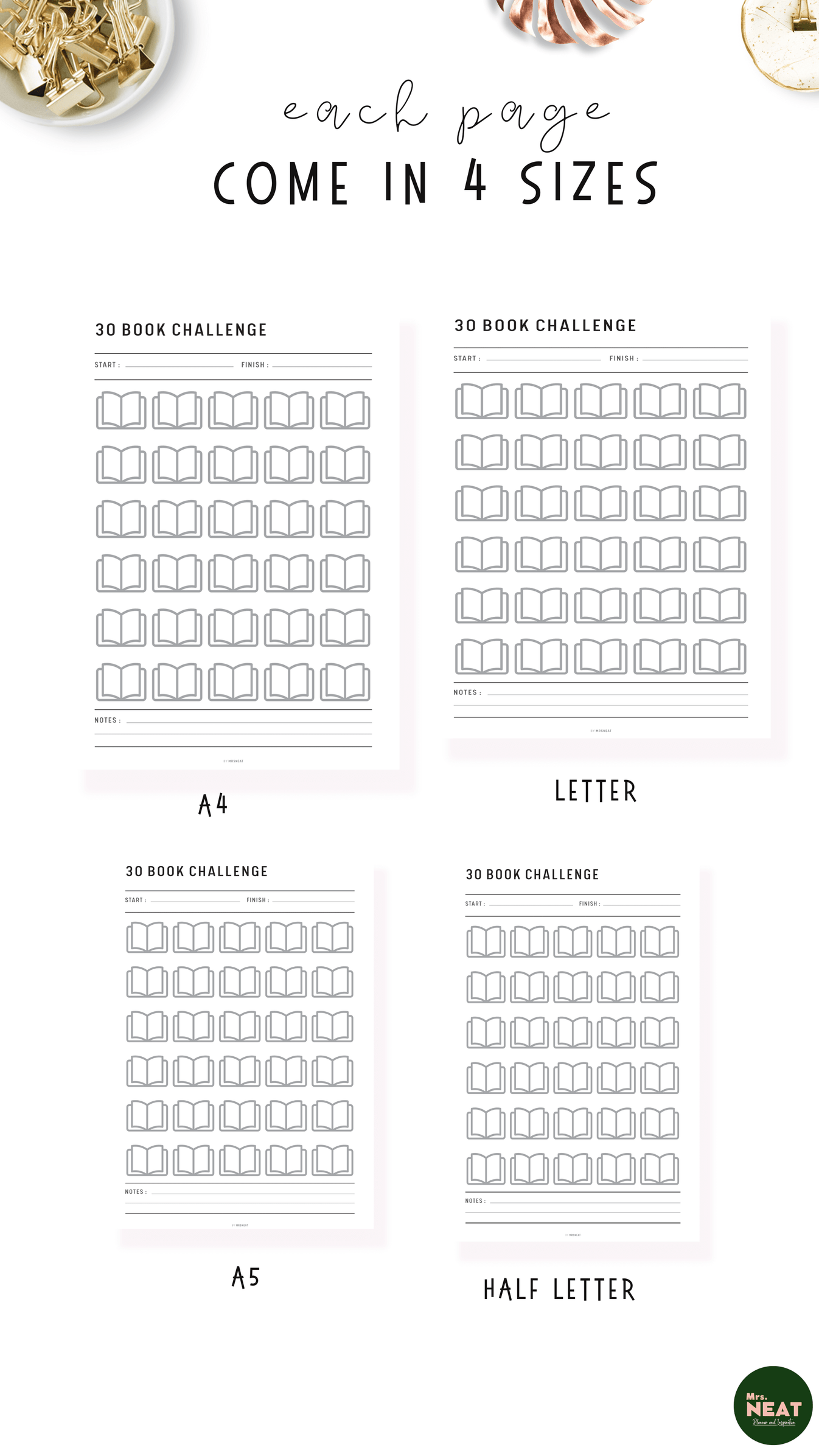 Book Challenge Bundle Printable – mrsneat