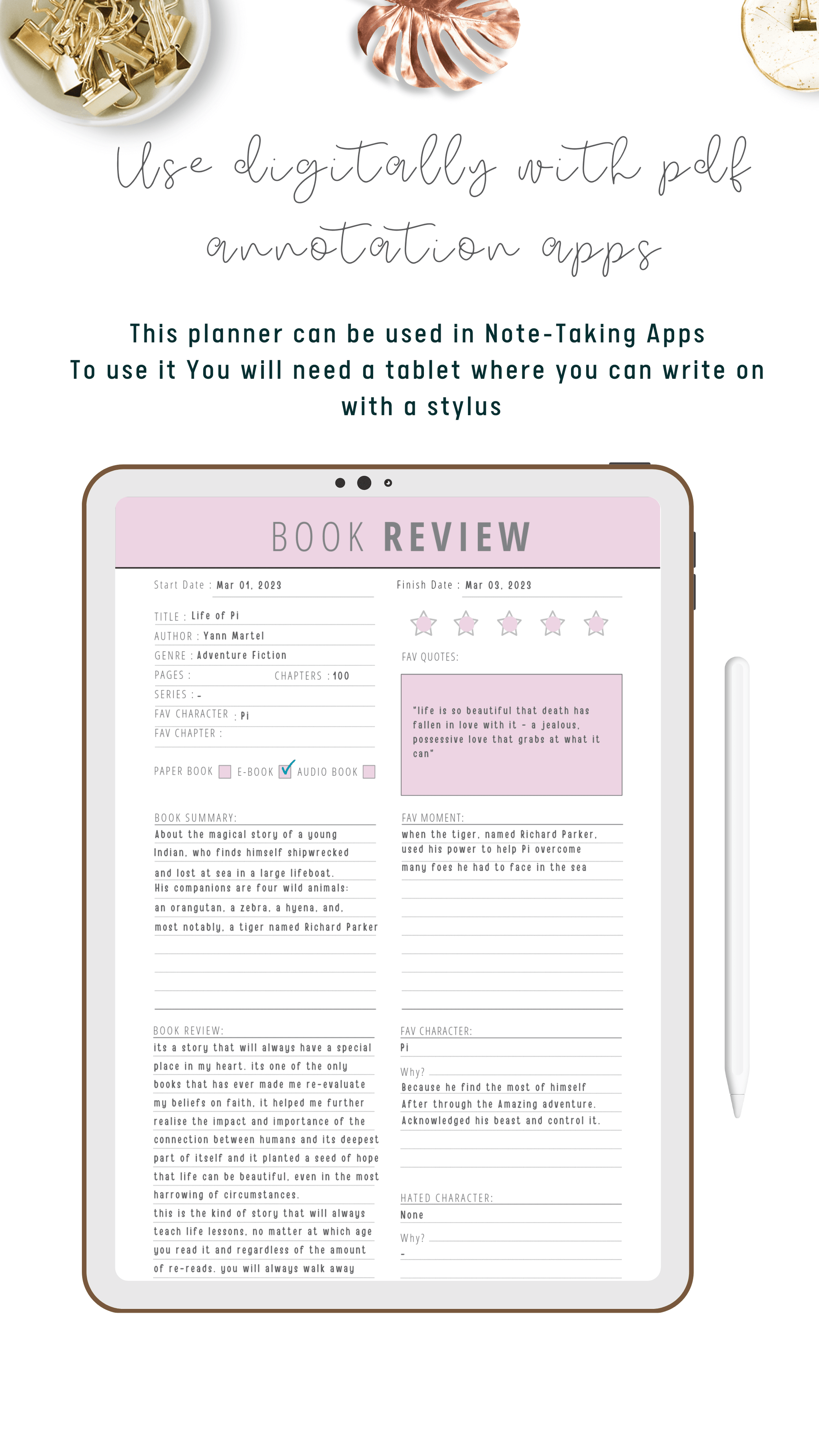 Free Book Review Template – mrsneat