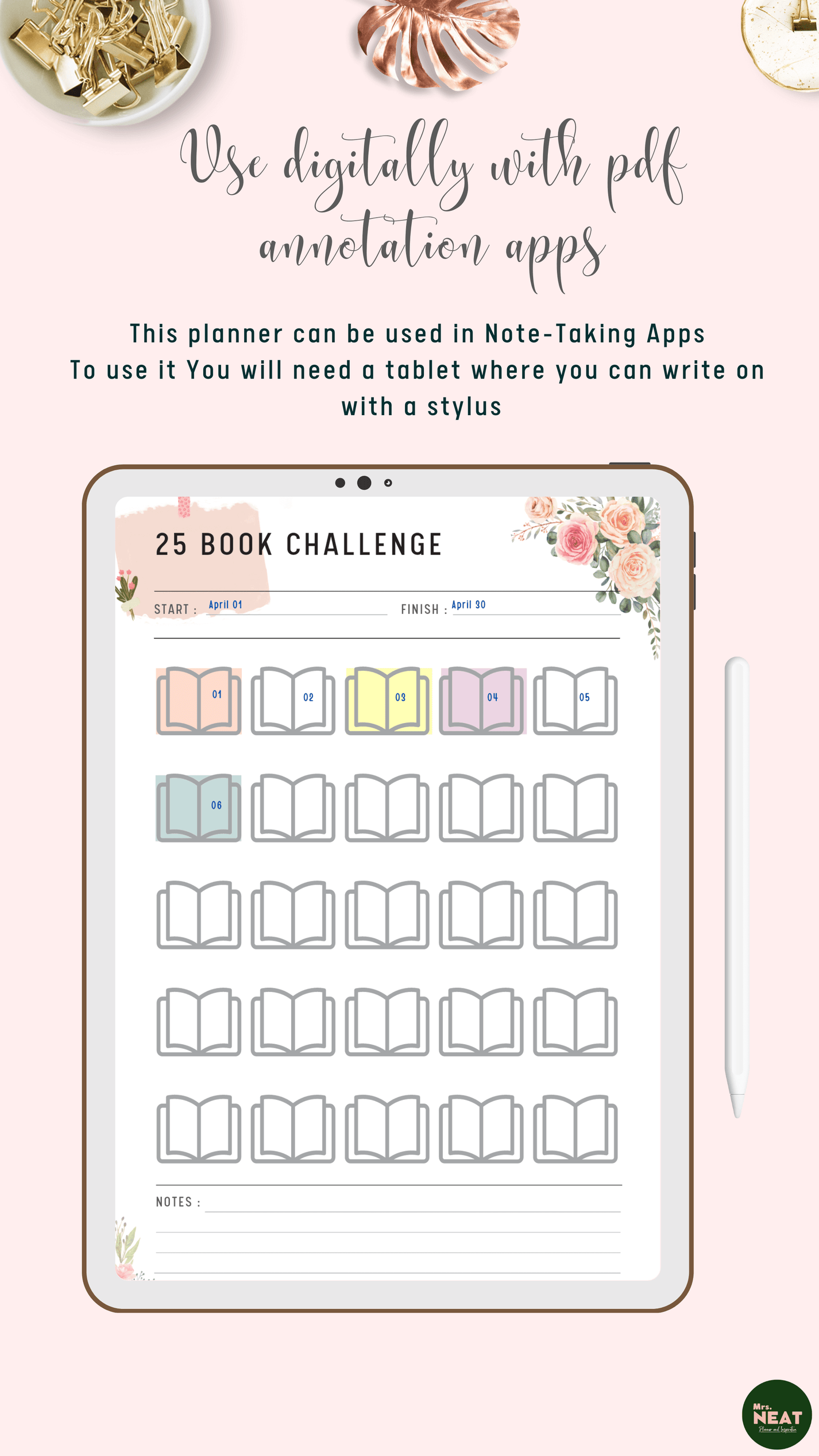 Floral Book Challenge Bundle - M008 – mrsneat