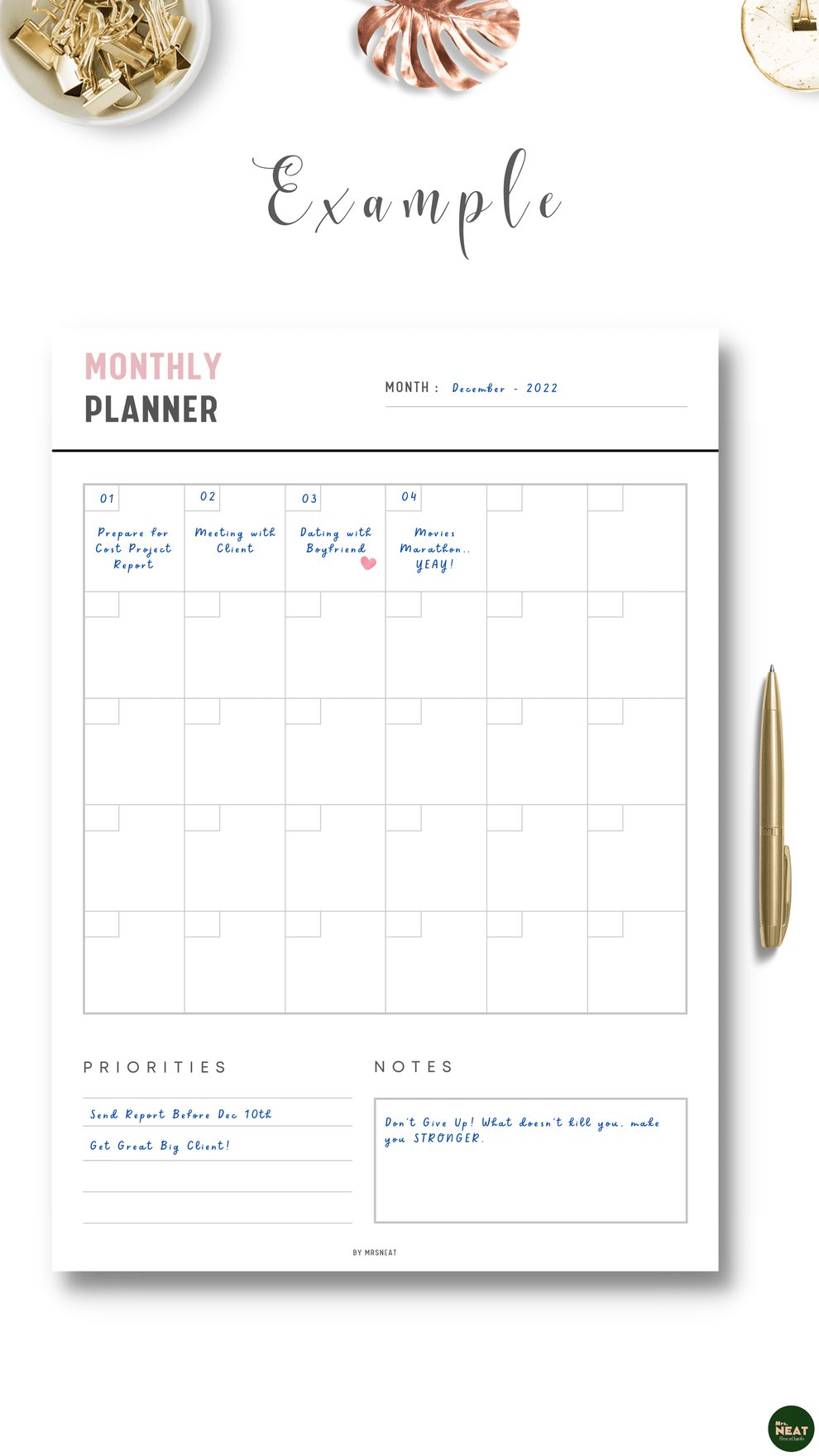 Planner Bundle Printable - M035 – mrsneat