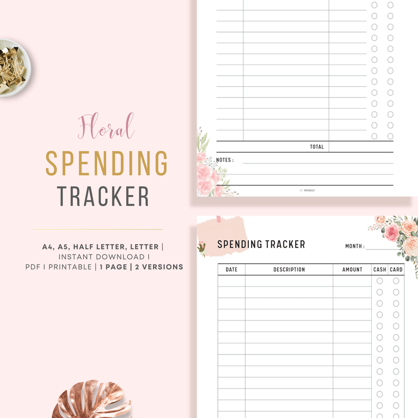 Spending Tracker Printable – mrsneat