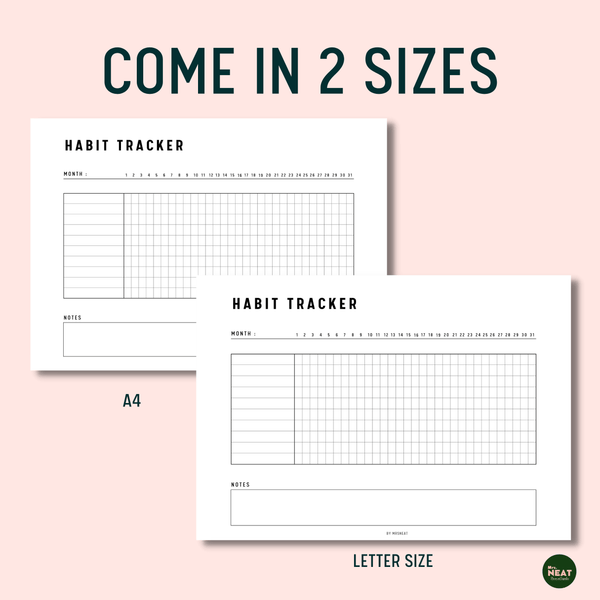 Landscape Monthly Habit Tracker - M164 – mrsneat
